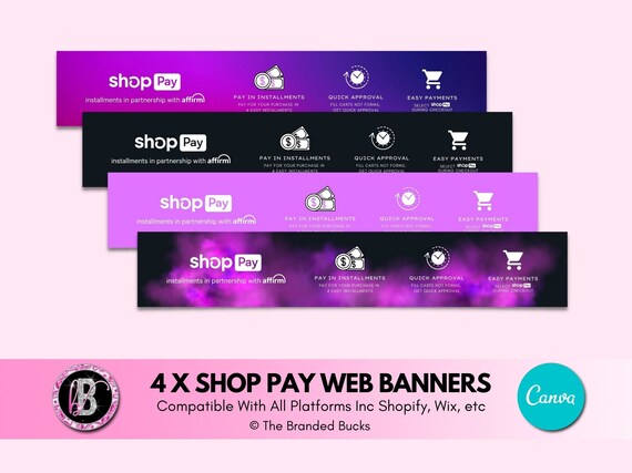 SHOP PAY BANNERS Shop Pay Payment Banner Buy Now Pay Later | Etsy