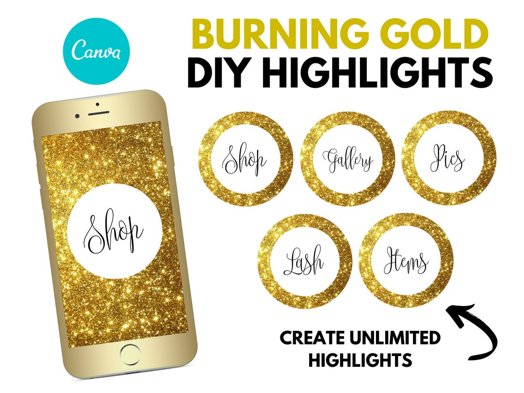 Gold Highlight Covers, Highlight Icons, Lash Highlights, Hair ...