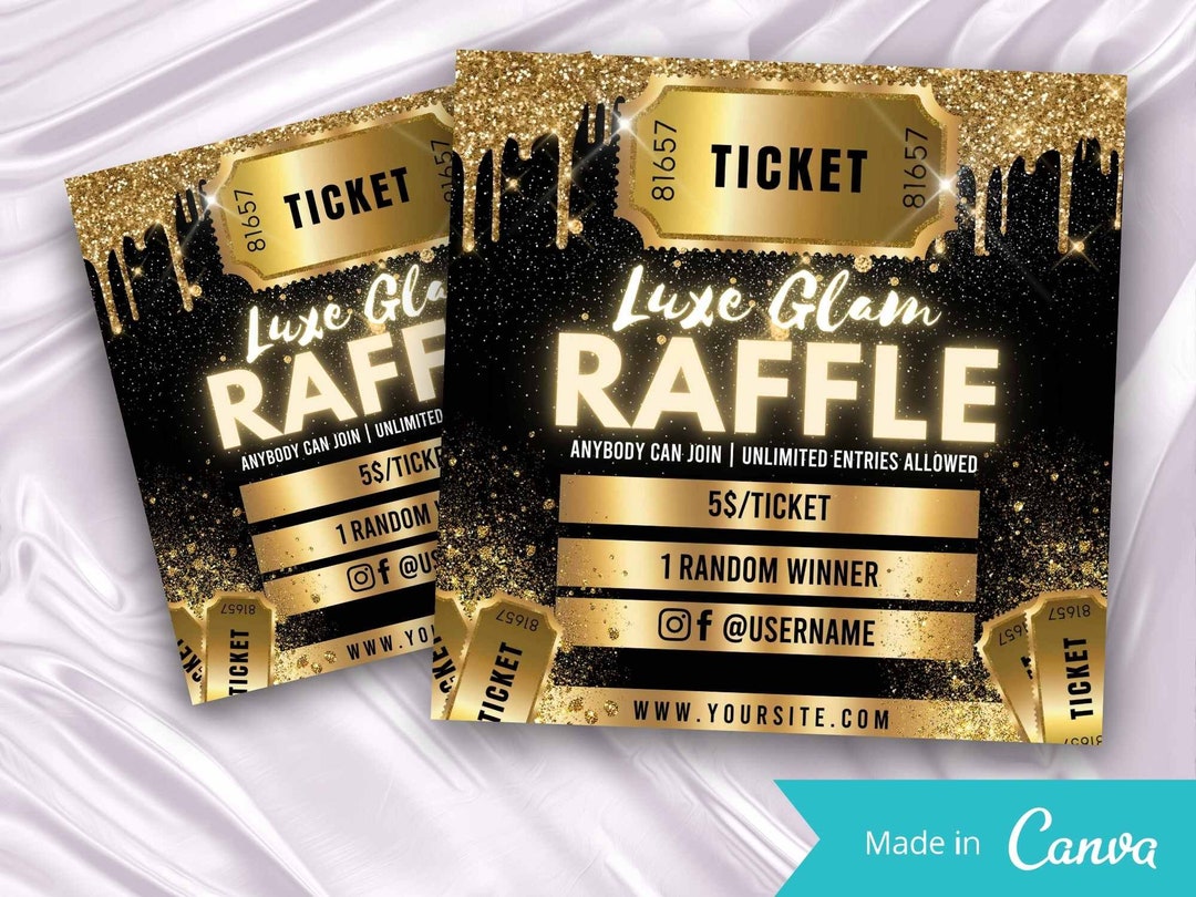 Gold Raffle Flyer, Contest Flyer, Giveaway Flyer, Hair Raffle Flyer ...