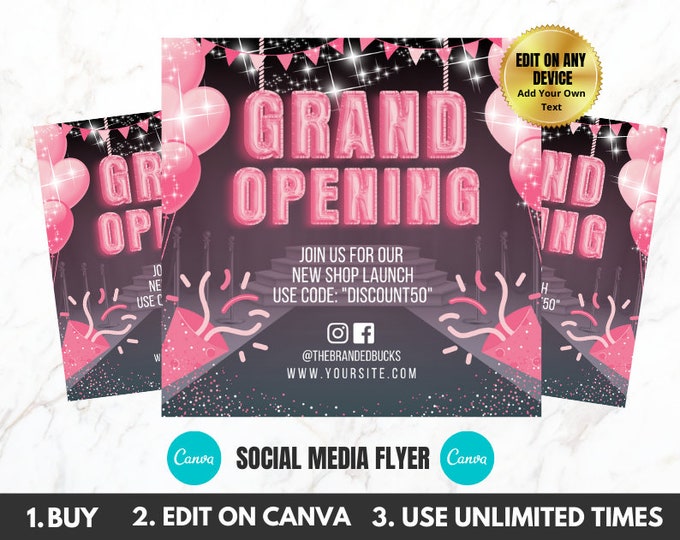 Grand Opening Flyer, Social Media Flyer, Instagram Flyer, New Shop ...