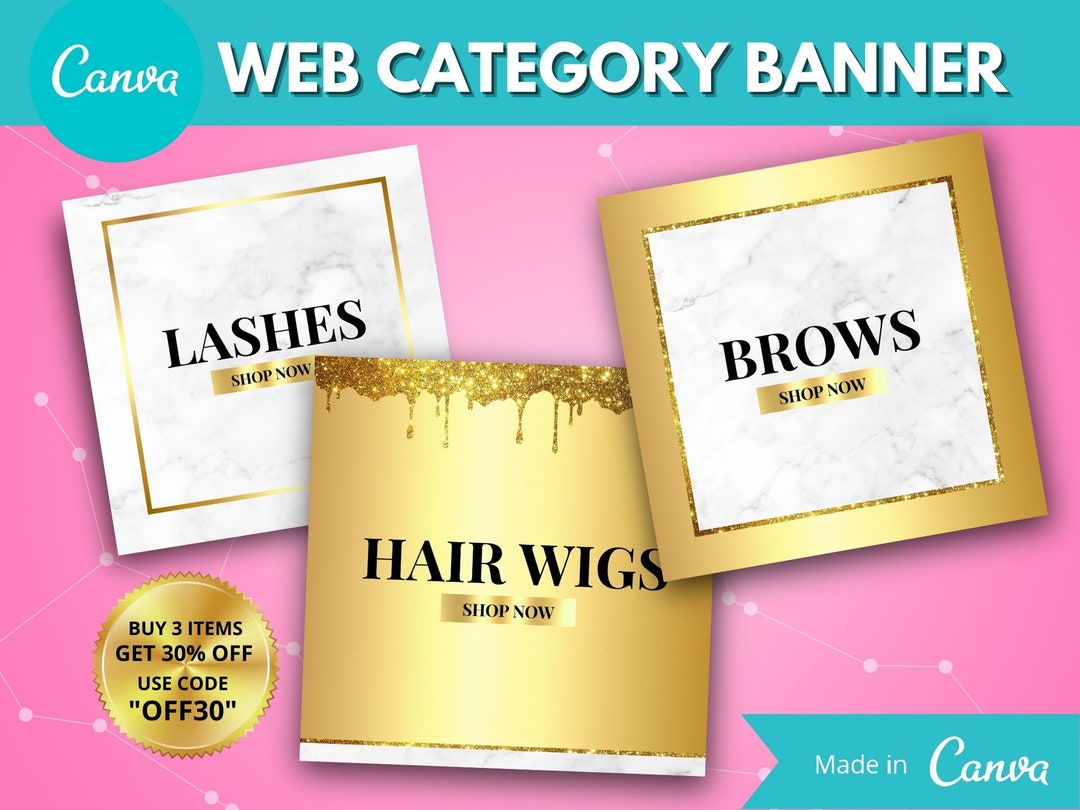 Web Category Banners, Gold Website Banners, Website Category Banners ...
