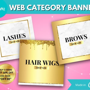 Web Category Banners, Gold Website Banners, Website Category Banners ...
