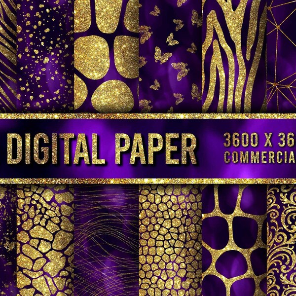 Gold Foil Digital Paper - Etsy
