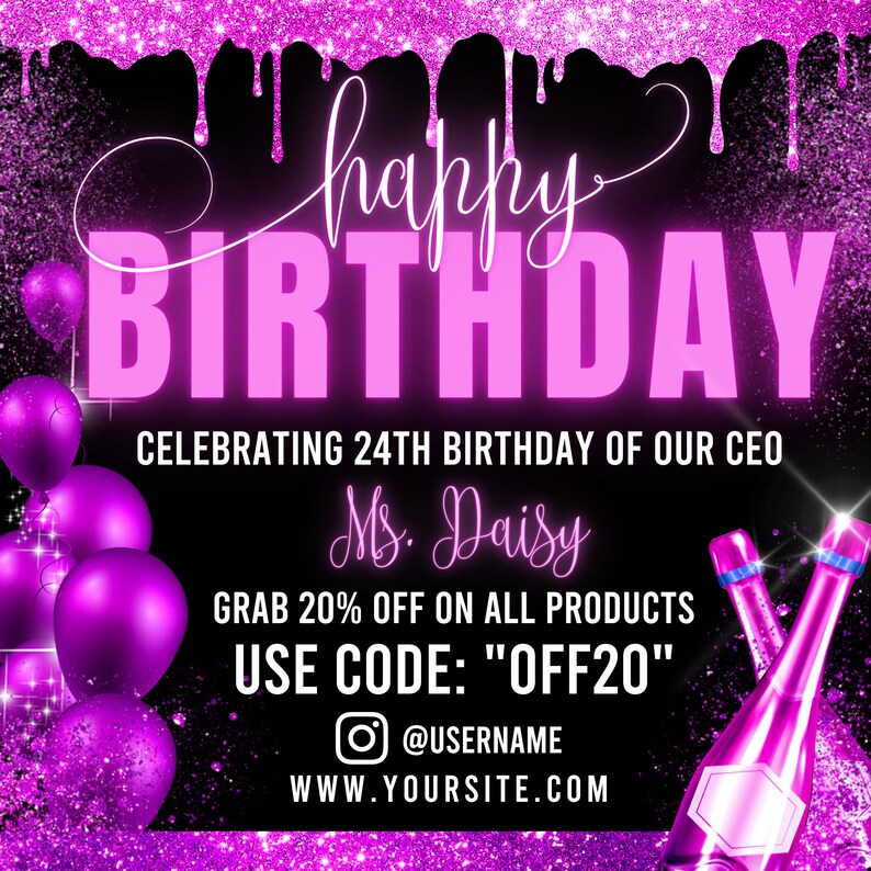 Birthday Sale Flyer Happy Birthday Ceo Flyer Social Media - Etsy