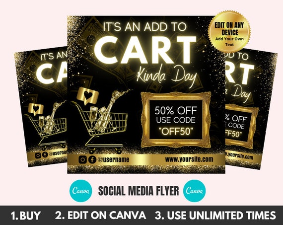 DIY Add to Cart Flyer Social Media Flyer Canva Social Media | Etsy