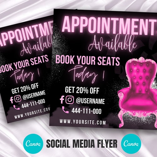 Appointments Available Editable Flyer Diy Book Now Flyer - Etsy