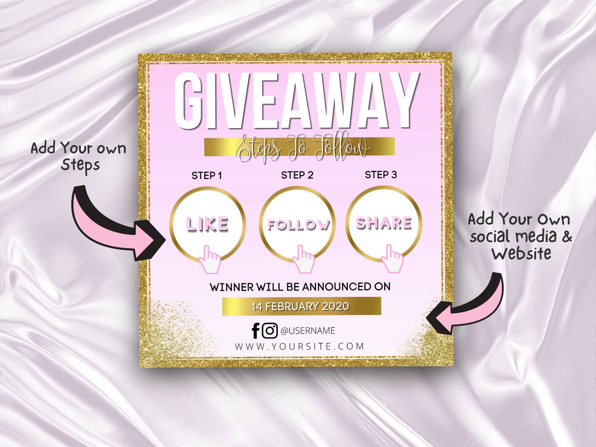 Giveaway Flyer Template Raffle Flyer Social Media Flyer - Etsy