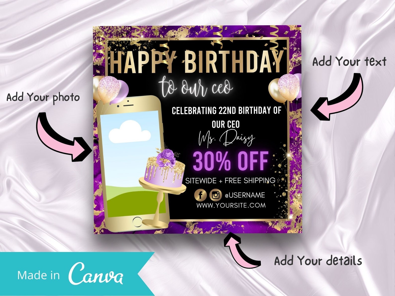Happy Birthday Sale Flyer Happy Birthday Ceo Flyer Shop Now | Etsy