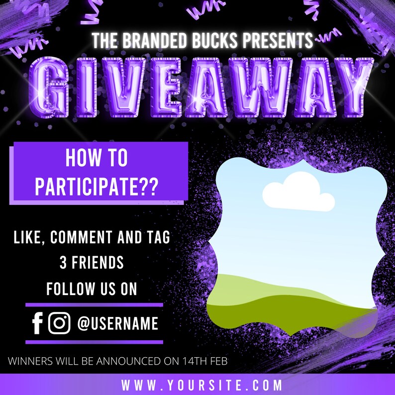 GIVEAWAY Flyer Template Grand Opening Flyer Shop Anniversary - Etsy