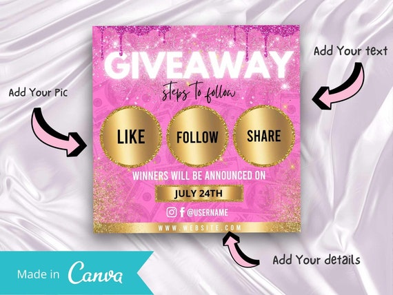 Gold Glitter Book Now Flyer Hot Pink Canva Template HPMGG Fully Booked ...