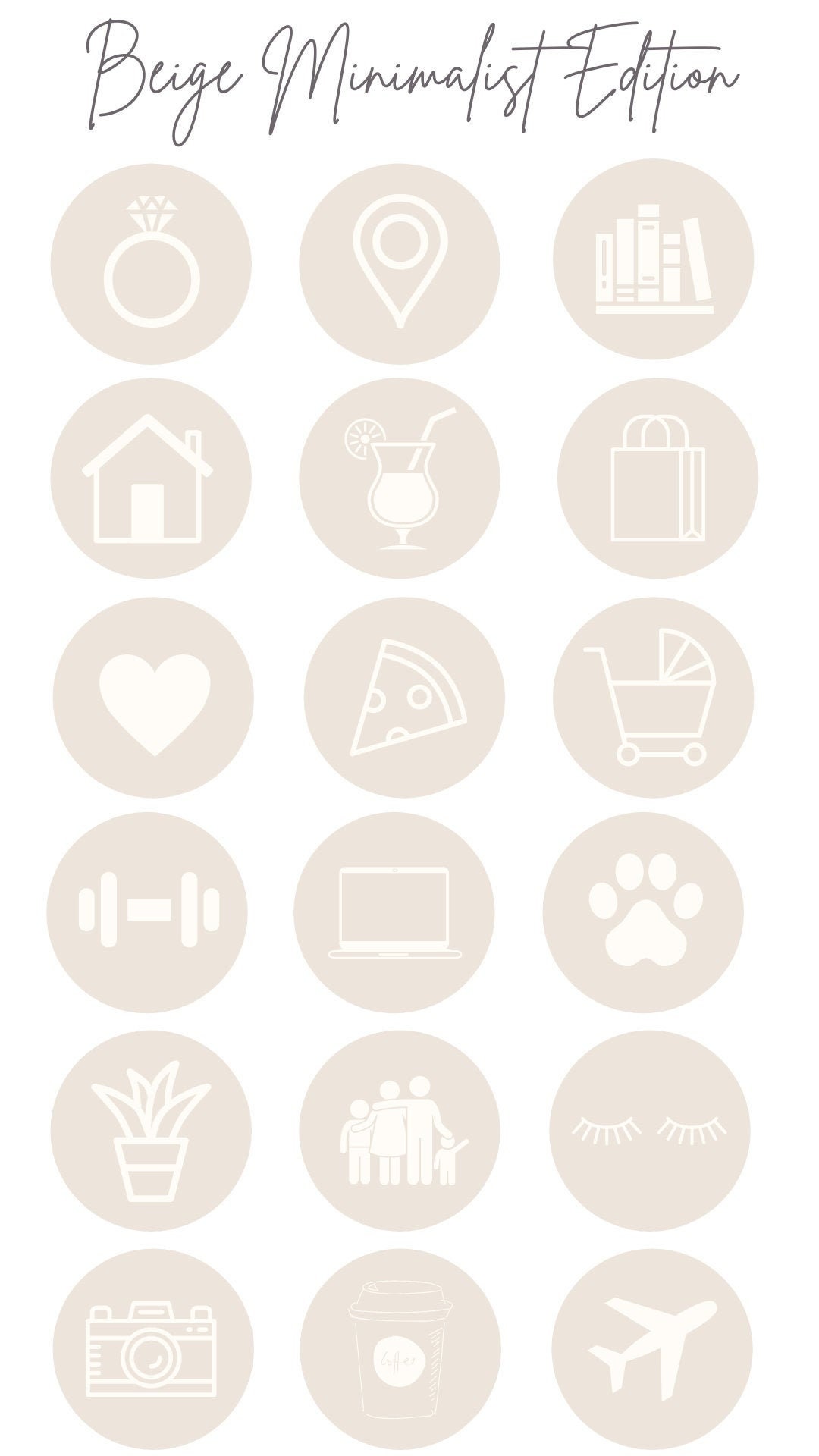 Beige Minimalist Instagram Highlight Covers | IG Highlight Covers ...