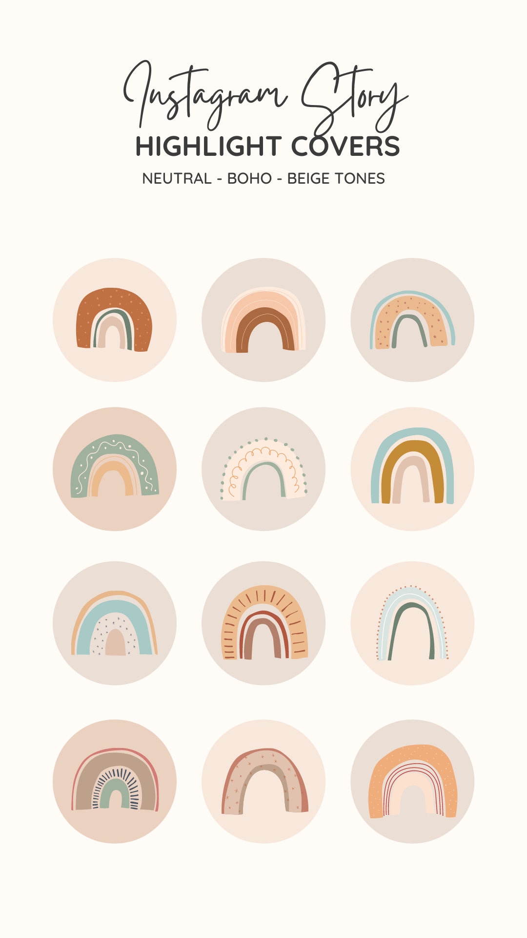 Rainbow Boho Instagram Highlight Covers | IG Highlight Covers ...