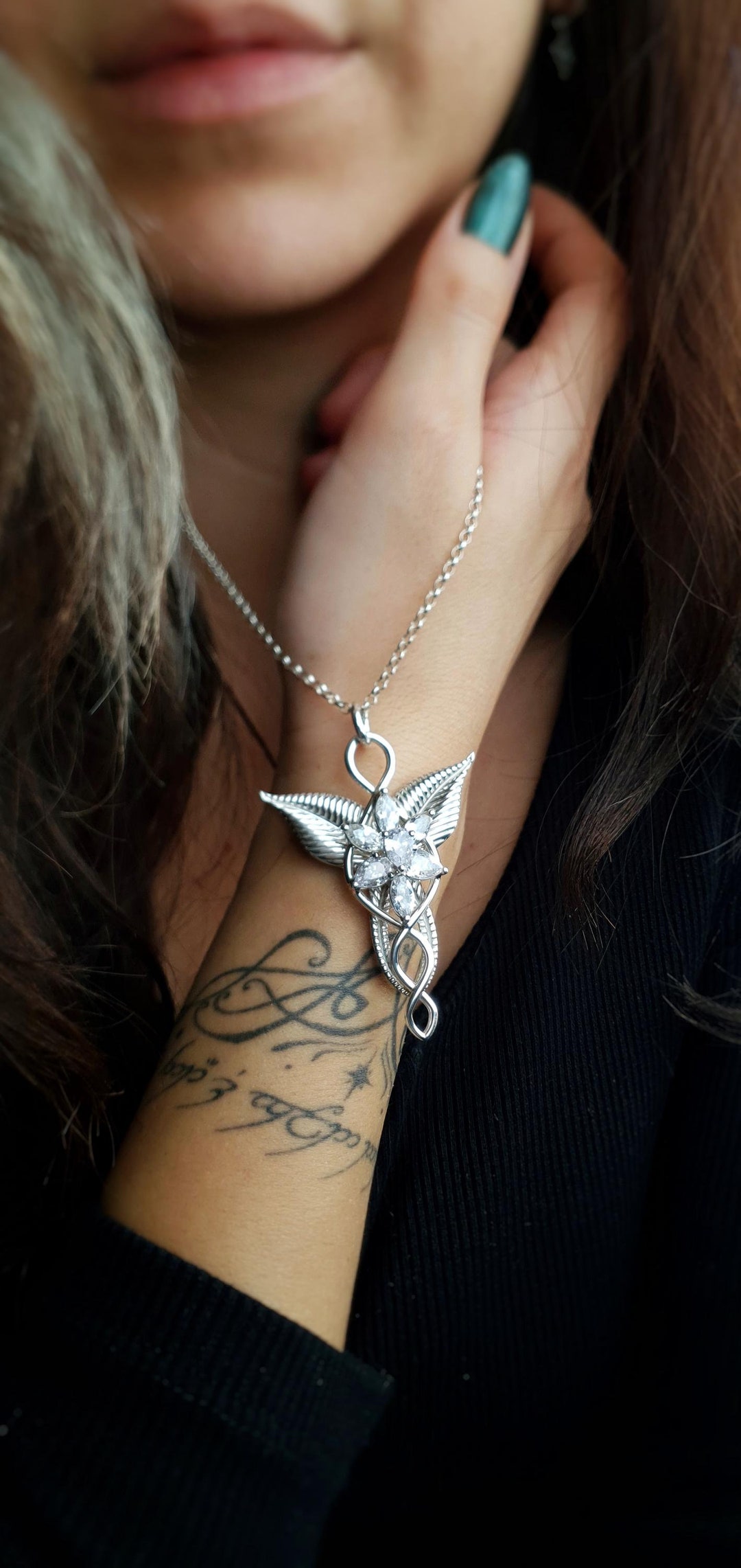 925 Sterling Silver Handcrafted Evening Star Elf Princess Necklace - Etsy