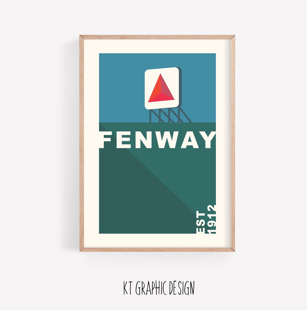 Fenway Park Minimalist Print Midcentury Modern Retro Decor Vintage Art ...