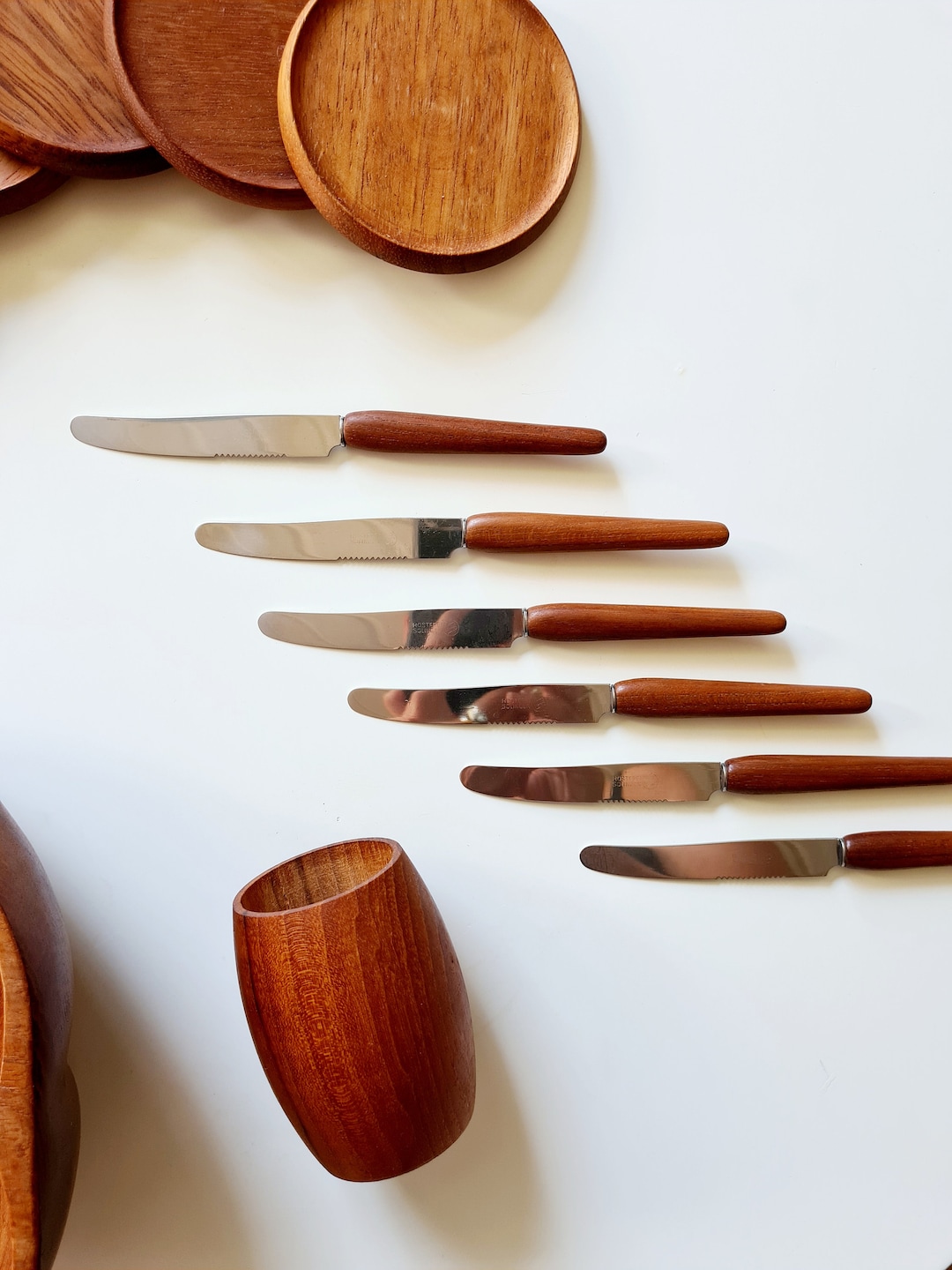 6 Small Breakfast Knives Teak Handle With Quiver 60s - Etsy