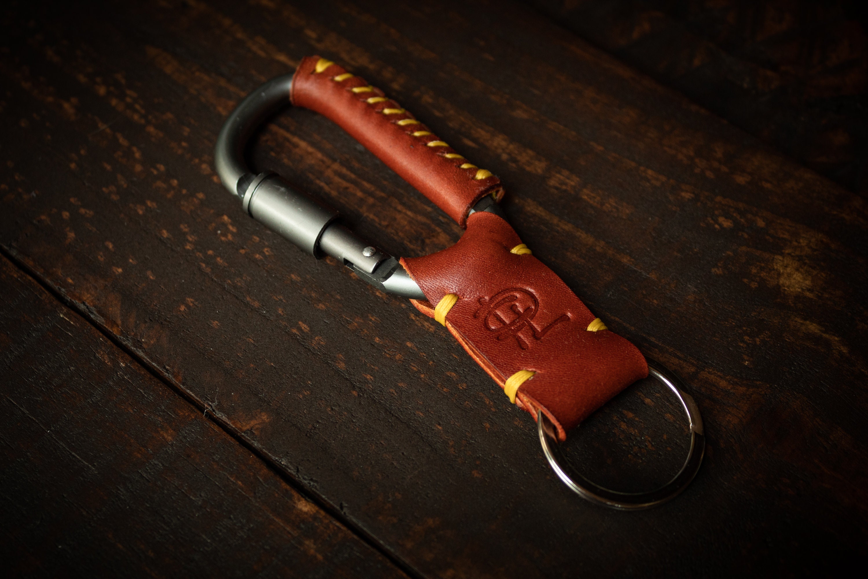 PCL Carabiner Wrap Key Chain - Minimalist Full Grain Leather - Etsy