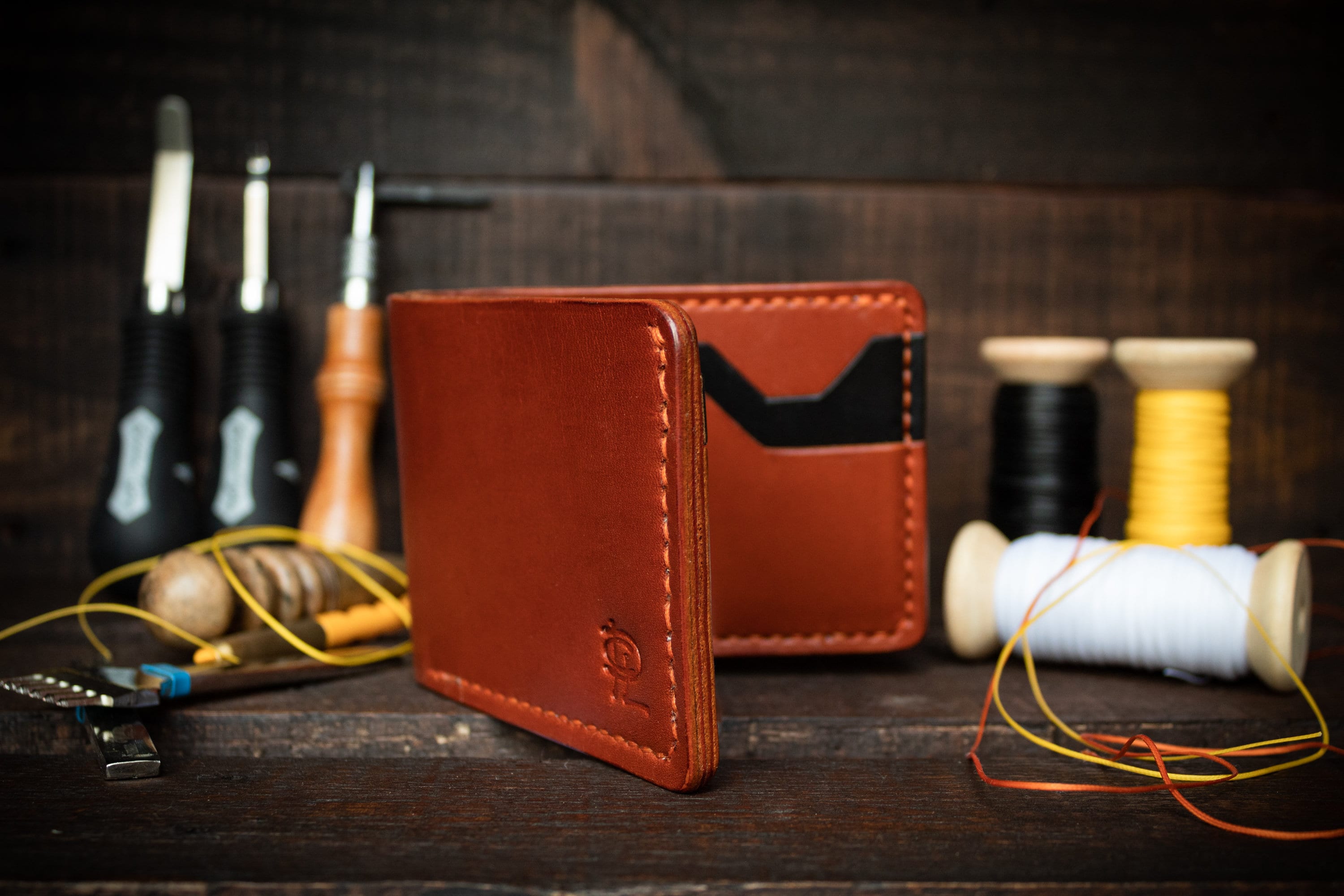 The Max Mens Minimalist Bill Fold Wallet english Bridle Wickett & Craig ...