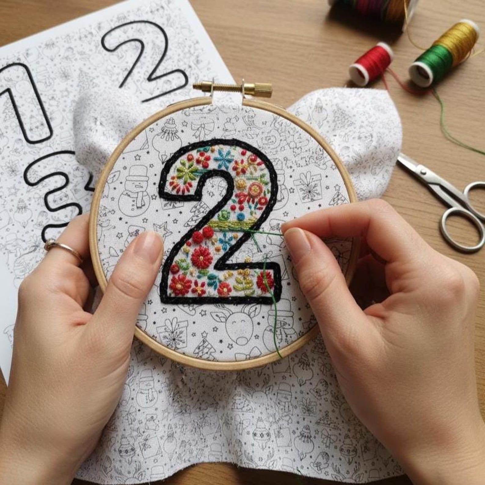 10 Pcs for 4 in Hoops Christmas Numbers Embroidery Pattern: Stick and ...