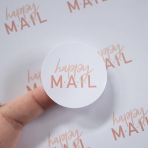 Boho Happy Mail Small Business Label Sticker for Letter Packaging ...
