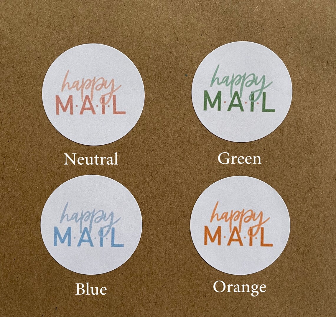 Boho Happy Mail Small Business Label Sticker for Letter Packaging ...