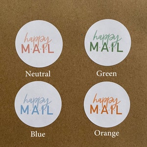 Boho Happy Mail Small Business Label Sticker for Letter Packaging ...