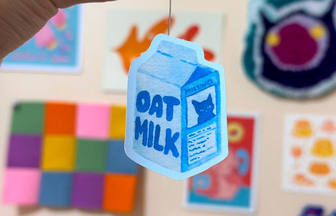Oat Milk Sticker - Etsy