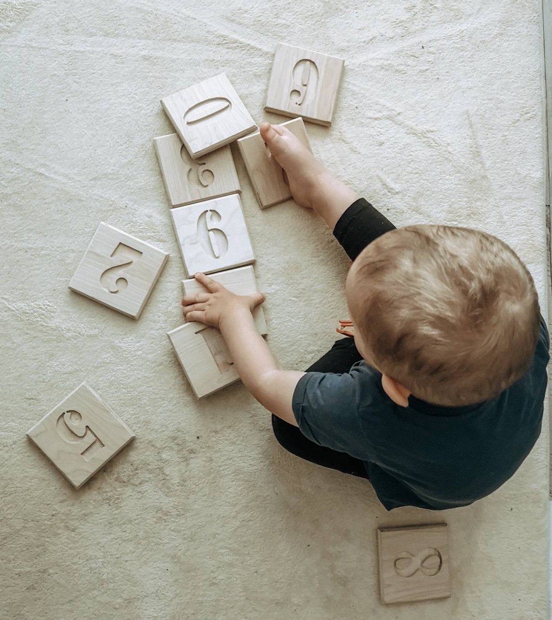 Number Tiles, Plywood Tiles With Numbers for Learning, Toddler Games - Etsy