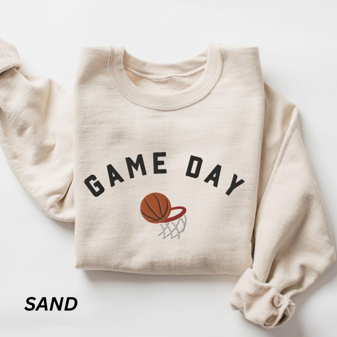 EMBROIDERED Basketball Game Day Sweatshirt, Basketball Mom Crewneck ...