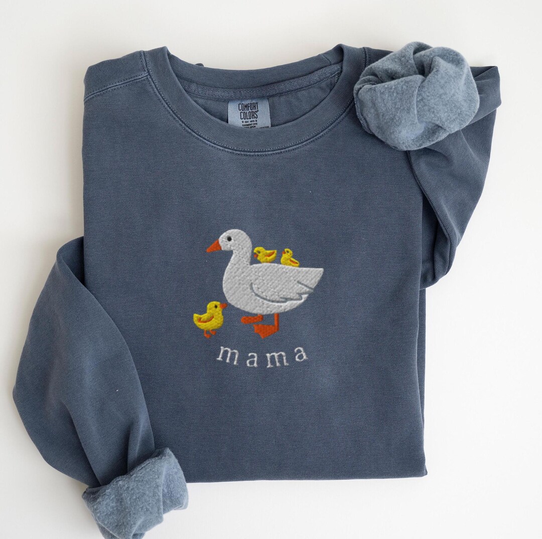 EMBROIDERED Mama Goose Comfort Colors Sweatshirt, Cute Mom Sweat Shirt ...
