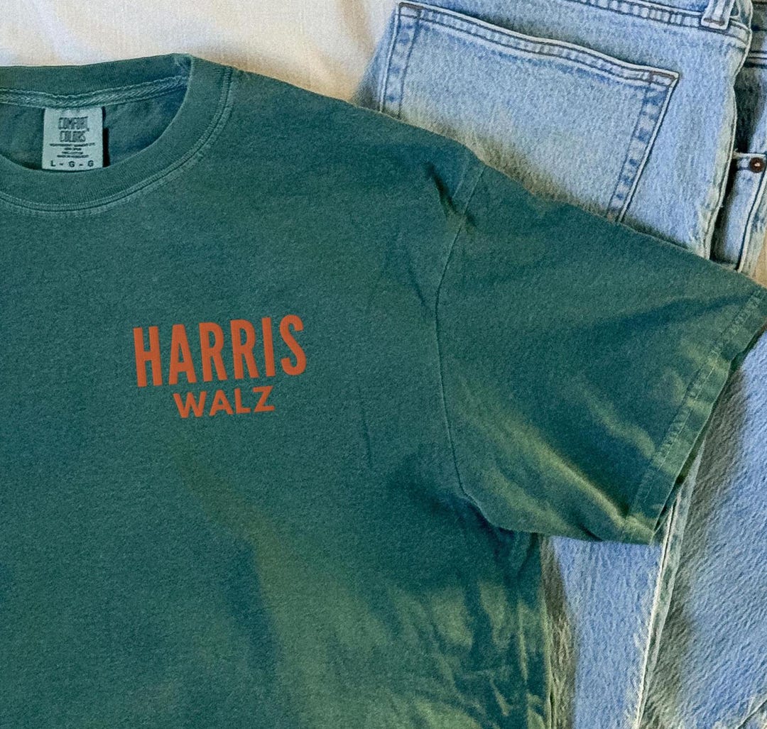 EMBROIDERED Harris Walz Shirt, Kamala Harris Comfort Colors Tshirt ...