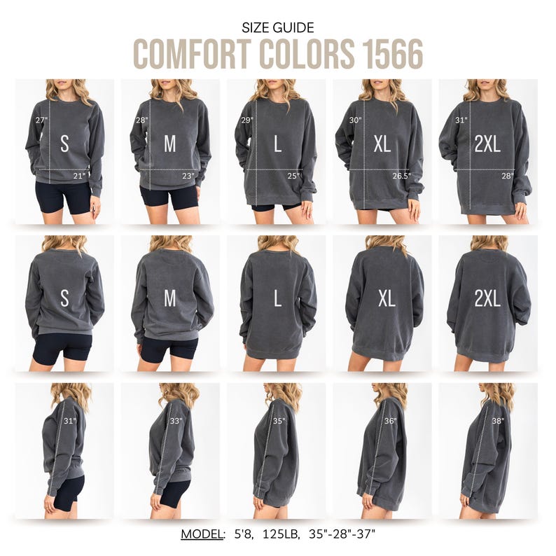 EMBROIDERED Custom Text Comfort Colors Sweatshirt, Minimalist ...