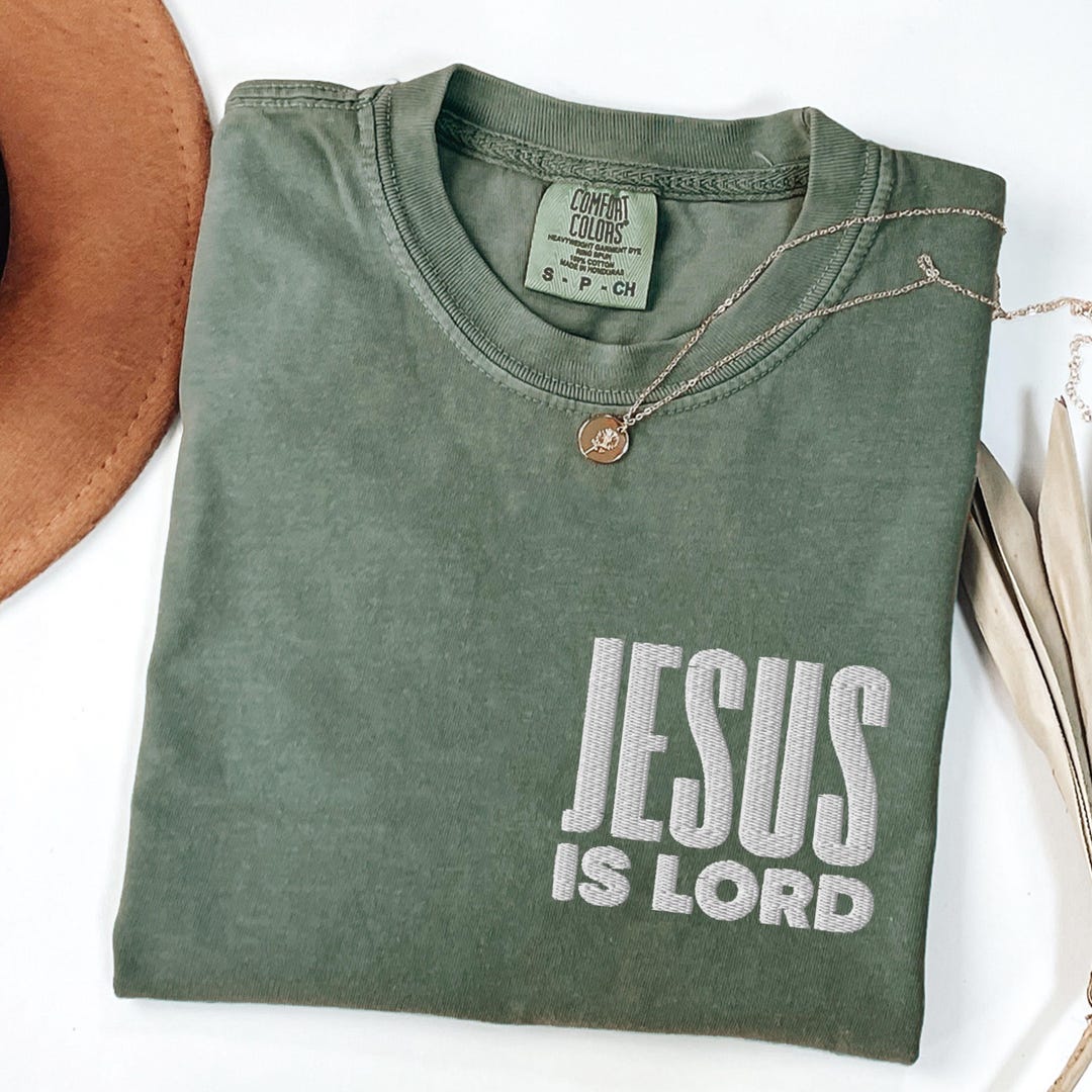 EMBROIDERED Jesus Shirt, Christian T-shirt, Jesus is Lord Tshirt ...