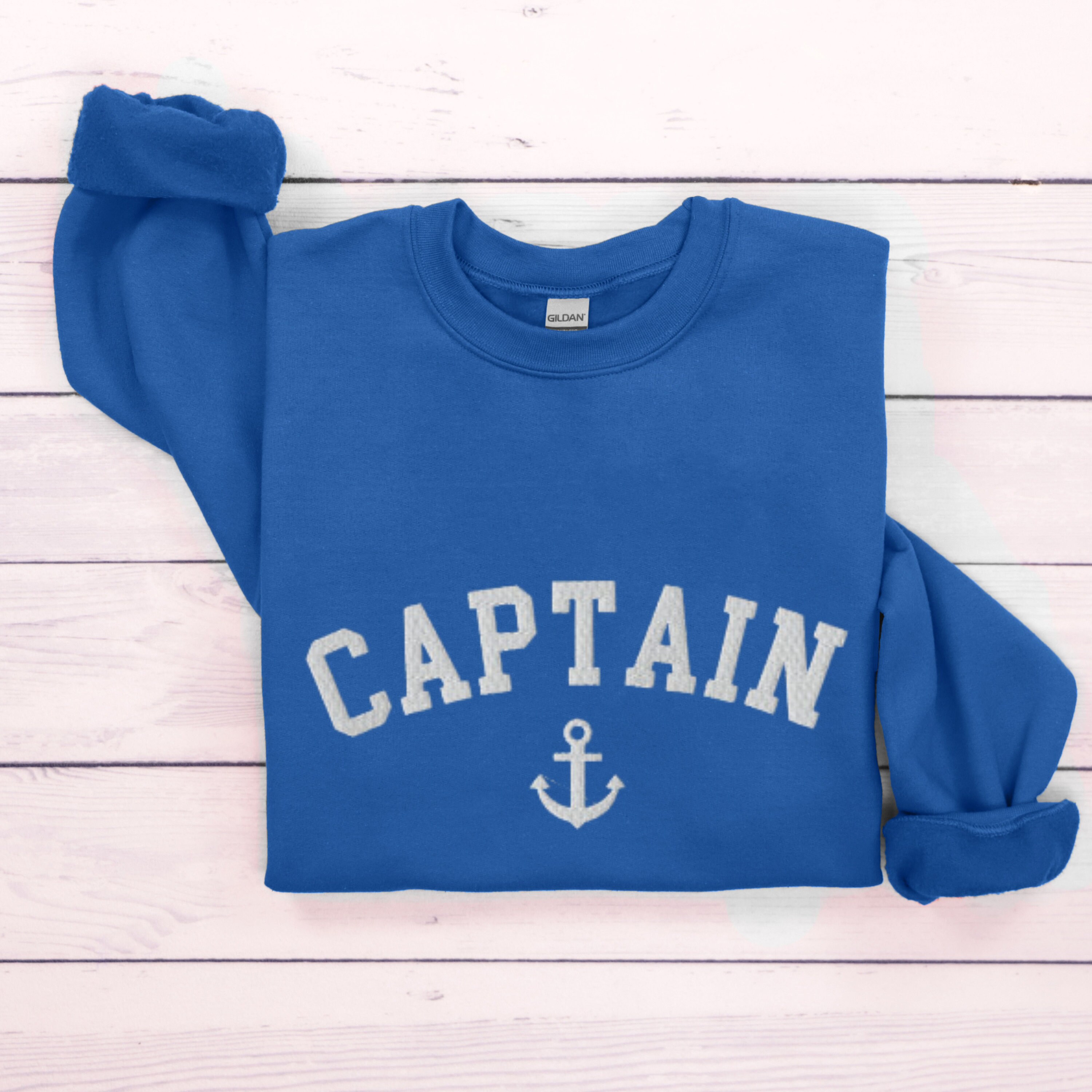 Captain Sweatshirt Embroidered, Boat Captain Gift, Embroidered Captain ...