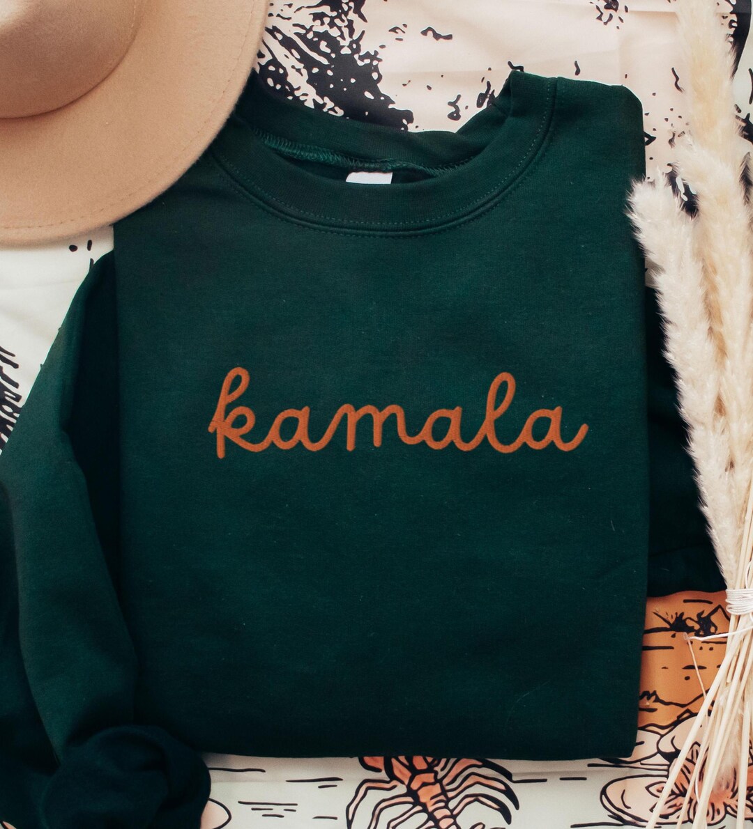 EMBROIDERED Minimalist Kamala Sweatshirt, Custom Kamala Harris Sweater ...