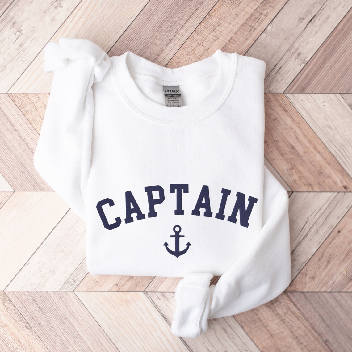 Captain Sweatshirt Embroidered, Boat Captain Gift, Embroidered Captain ...