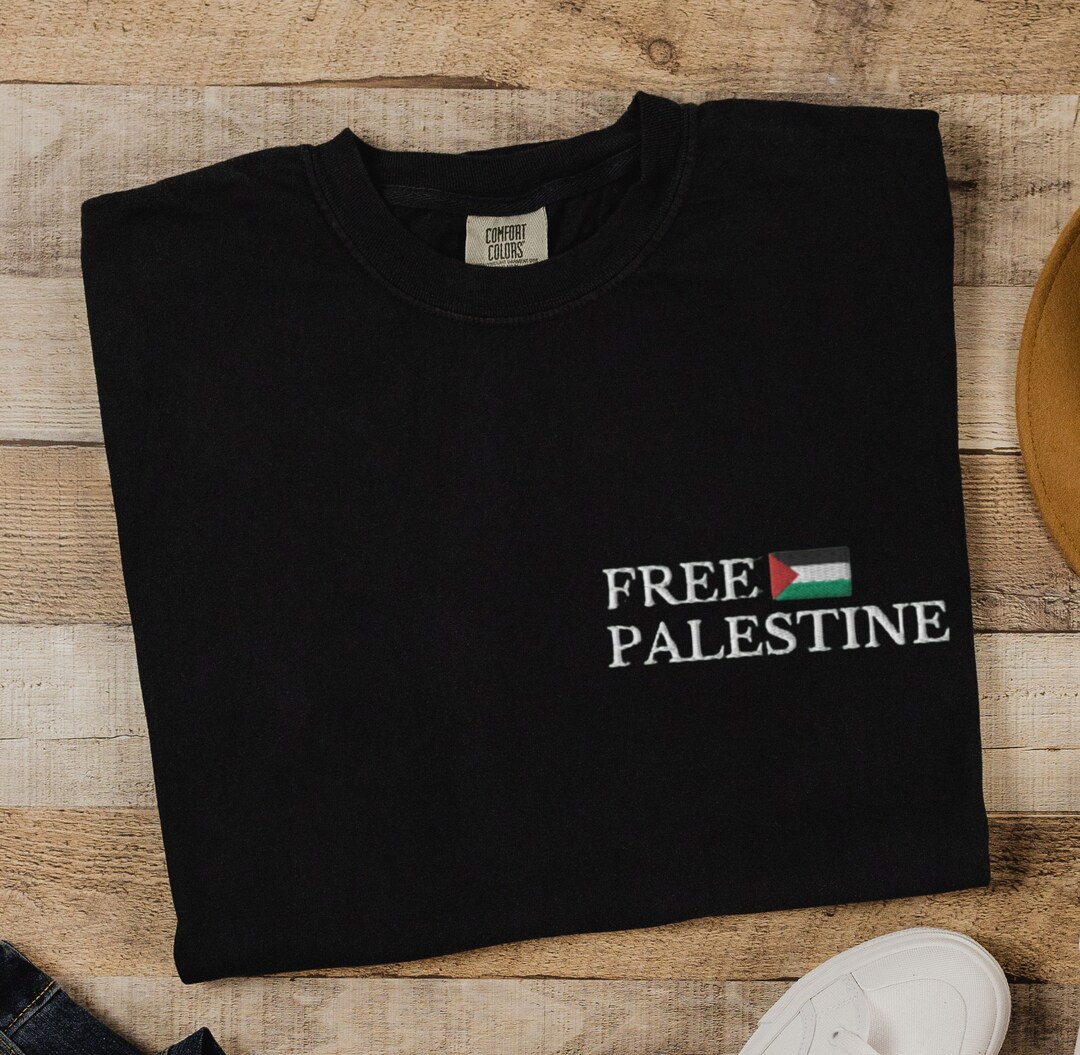 Embroidered Free Palestine Shirt, Palestine Activism Comfort Colors ...