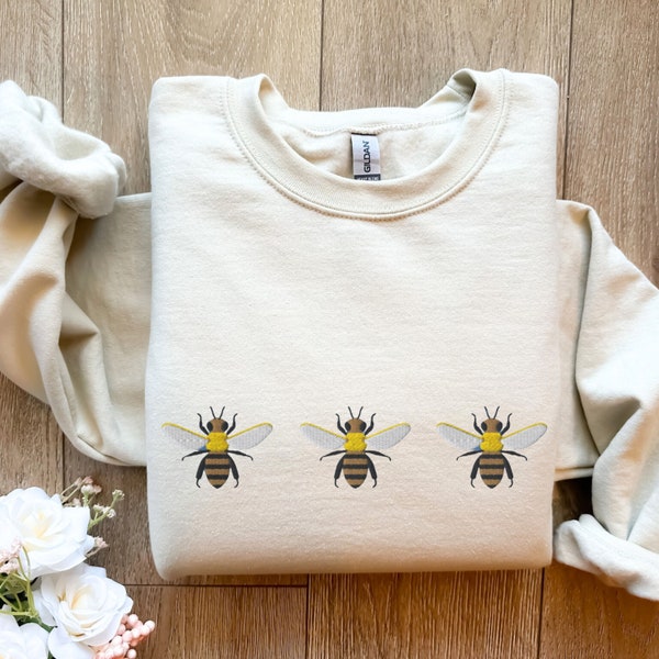 Embroidered Honey Bee Sweatshirt - Etsy