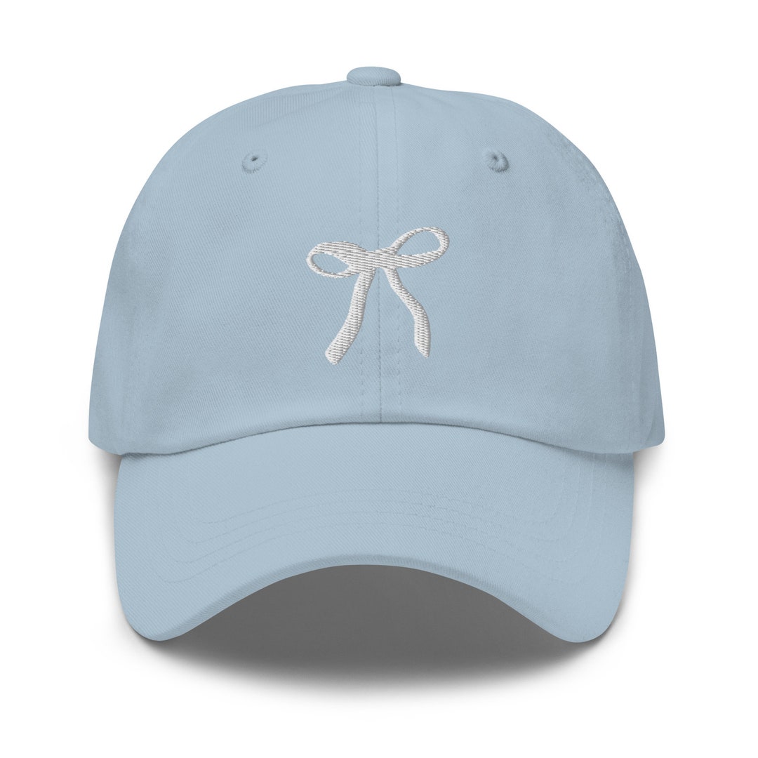 Coquette Ribbon Baseball Cap, Embroidered Bow 6 Panel Dad Hat, Cute ...