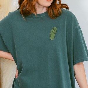 Embroidered Pickle Smiley Face Shirt, Comfort Colors Pickle Tshirt ...