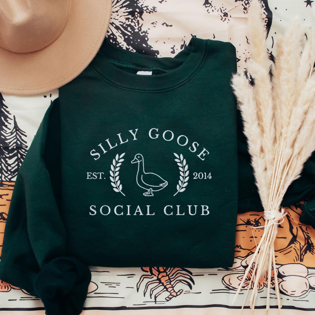 EMBROIDERED Custom Silly Goose Sweatshirt, Personalized Established ...