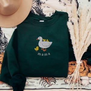 Mama Embroidered Sweatshirt, Cute Mama Goose Embroidery, Mothers Day ...