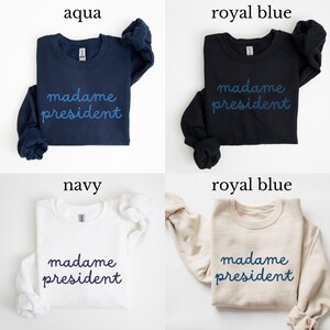 EMBROIDERED Madame President Sweatshirt, Kamala Harris Sweater ...