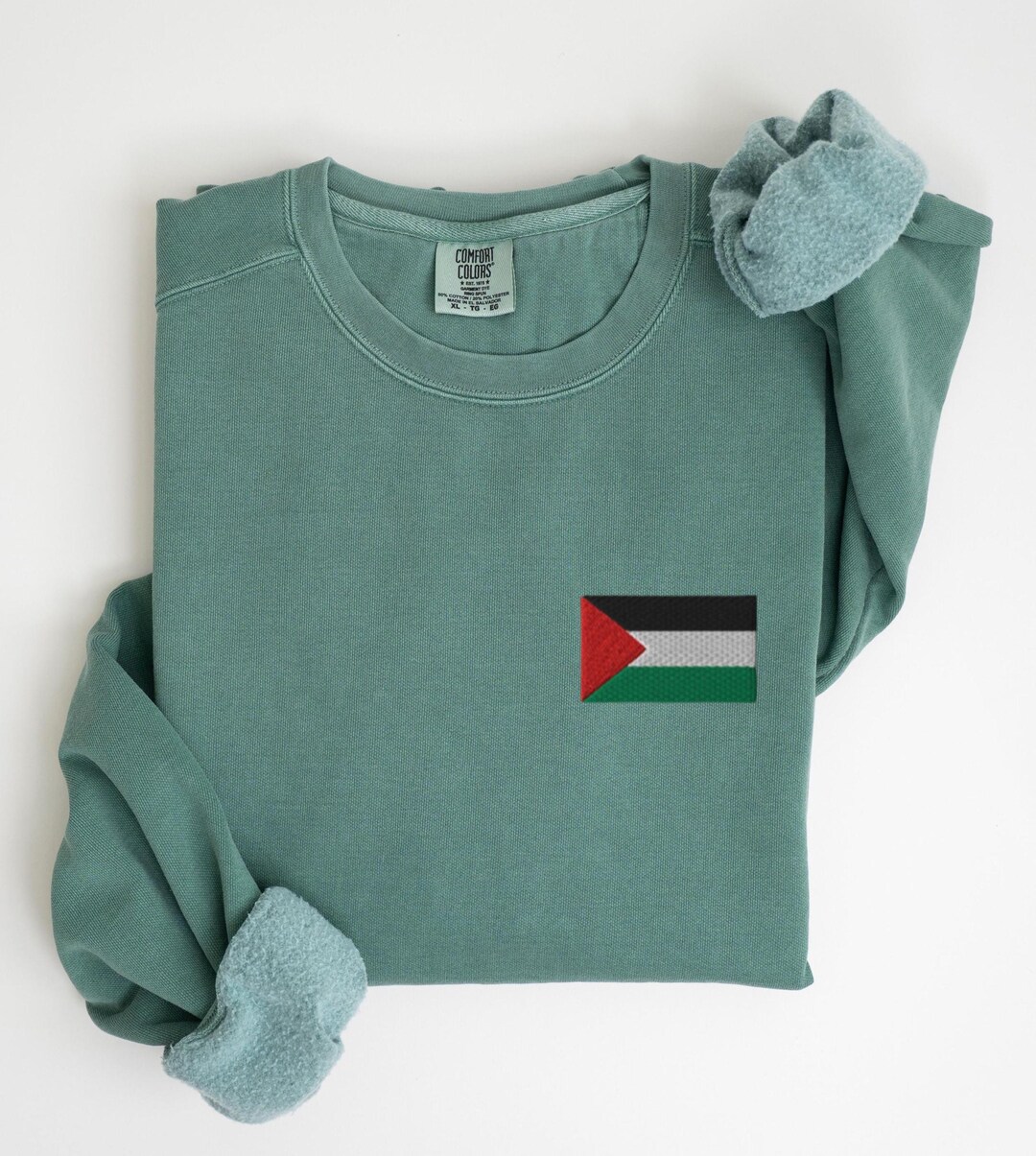 EMBROIDERED Palestine Flag Comfort Colors Sweatshirt, Free Palestine ...
