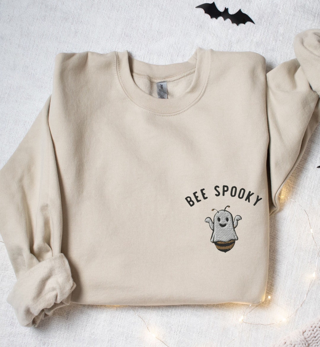 Embroidered Bee Spooky Shirt, Cute Spooky Bee Sweatshirt, Bee Lover ...