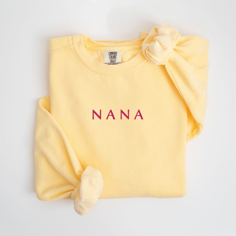 EMBROIDERED Custom Text Comfort Colors Sweatshirt, Minimalist ...