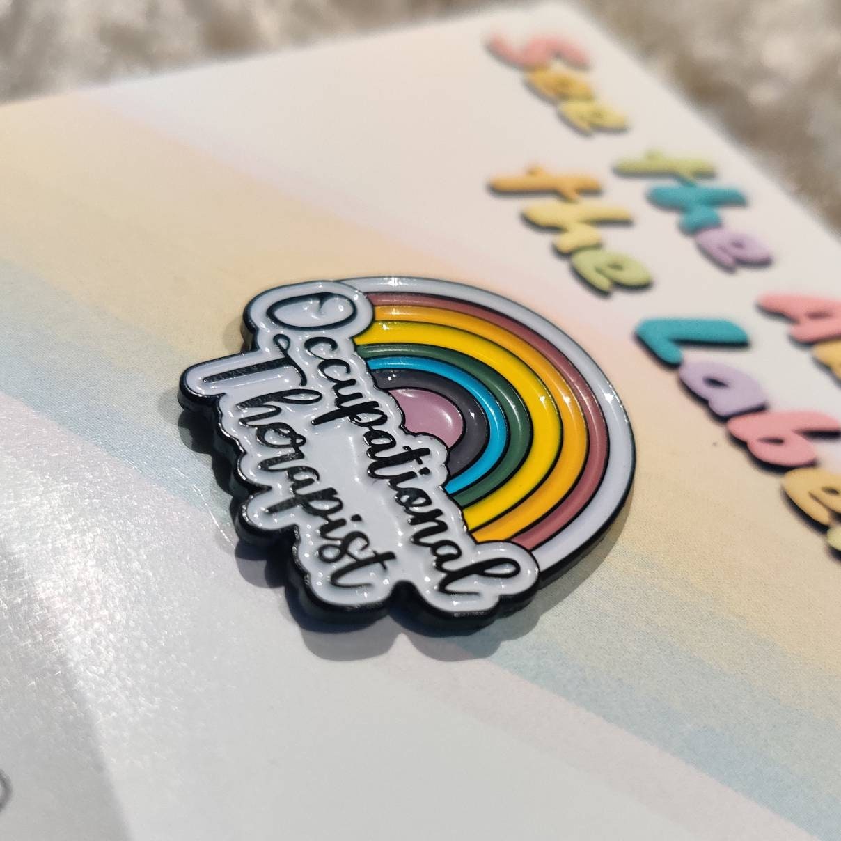 Cute Rainbow OT Enamel Pin Badge Occupational Therapy Pin - Etsy