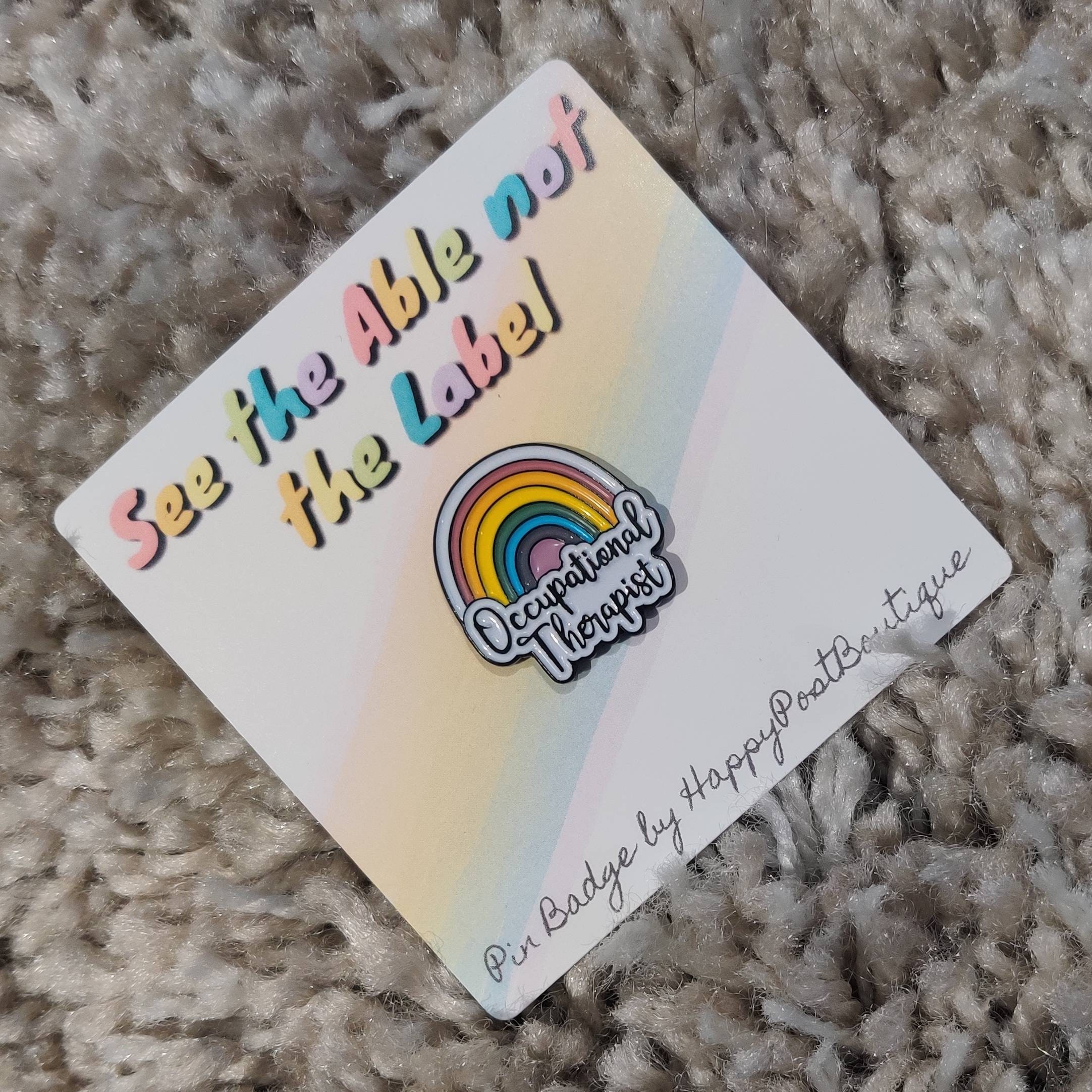Cute Rainbow OT Enamel Pin Badge Occupational Therapy Pin - Etsy