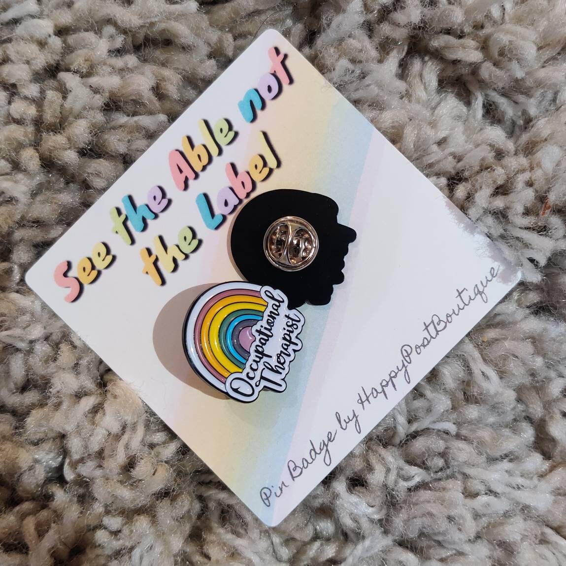 Cute Rainbow OT Enamel Pin Badge Occupational Therapy Pin - Etsy