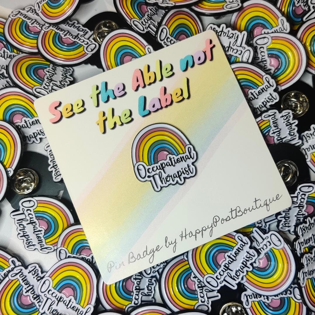 Cute Rainbow OT Enamel Pin Badge Occupational Therapy Pin Occupational ...