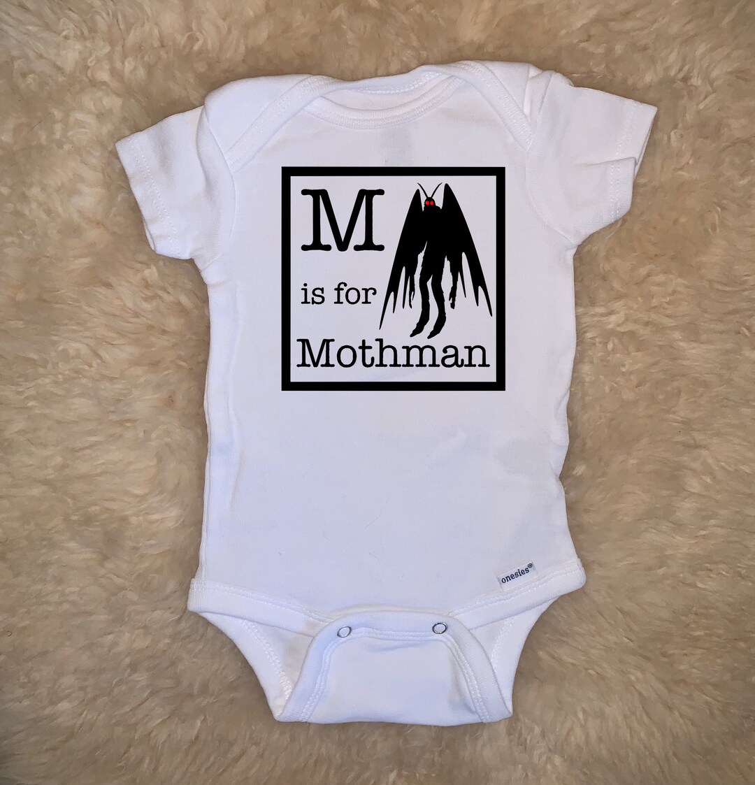 M is for Mothman Baby Onesies®, Witchy Occult Satanic Cryptid Goth Punk ...